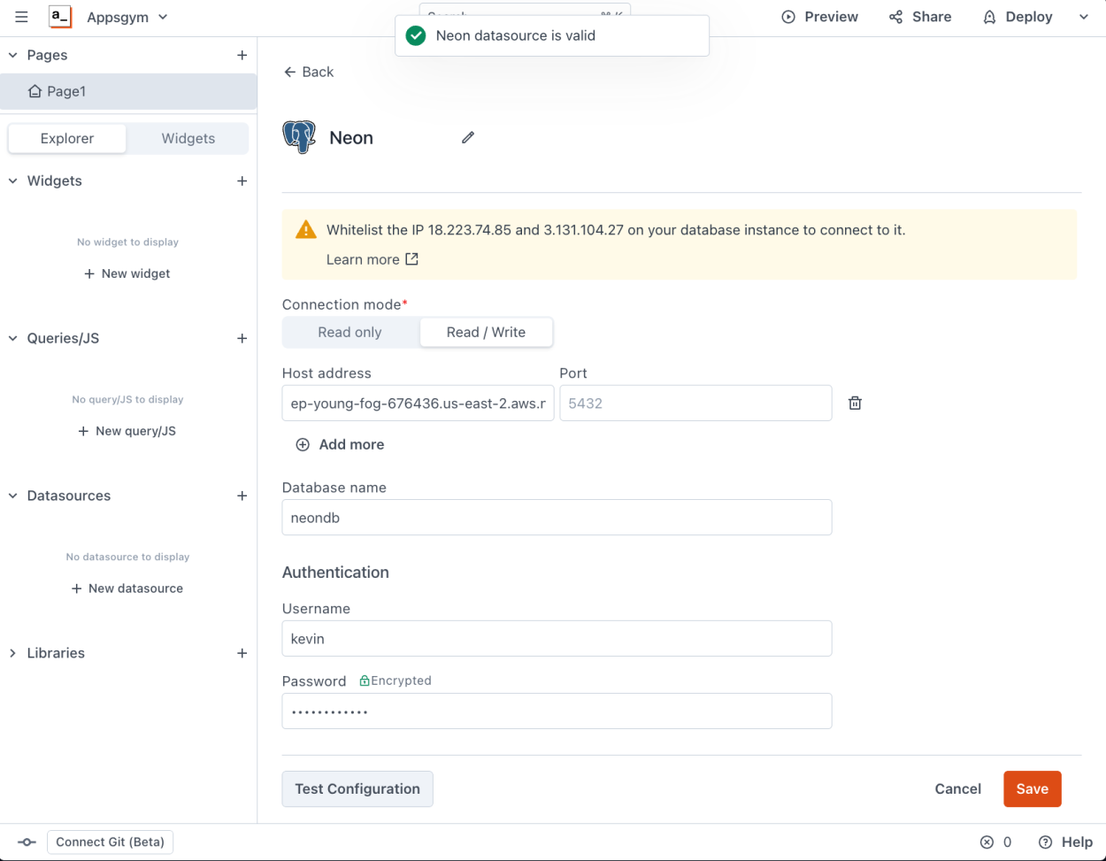 Build Powerful and Scalable Tools with Appsmith and Neon | Appsmith Community Portal